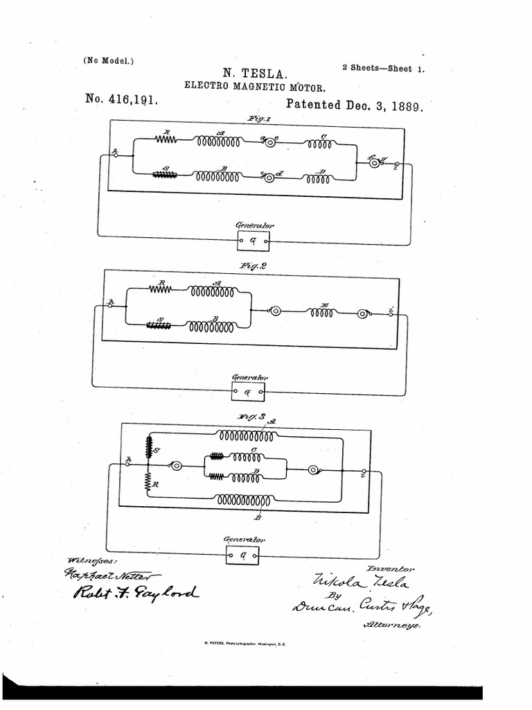 Tesla Patent 416191 | PDF | Electric Motor | Alternating Current