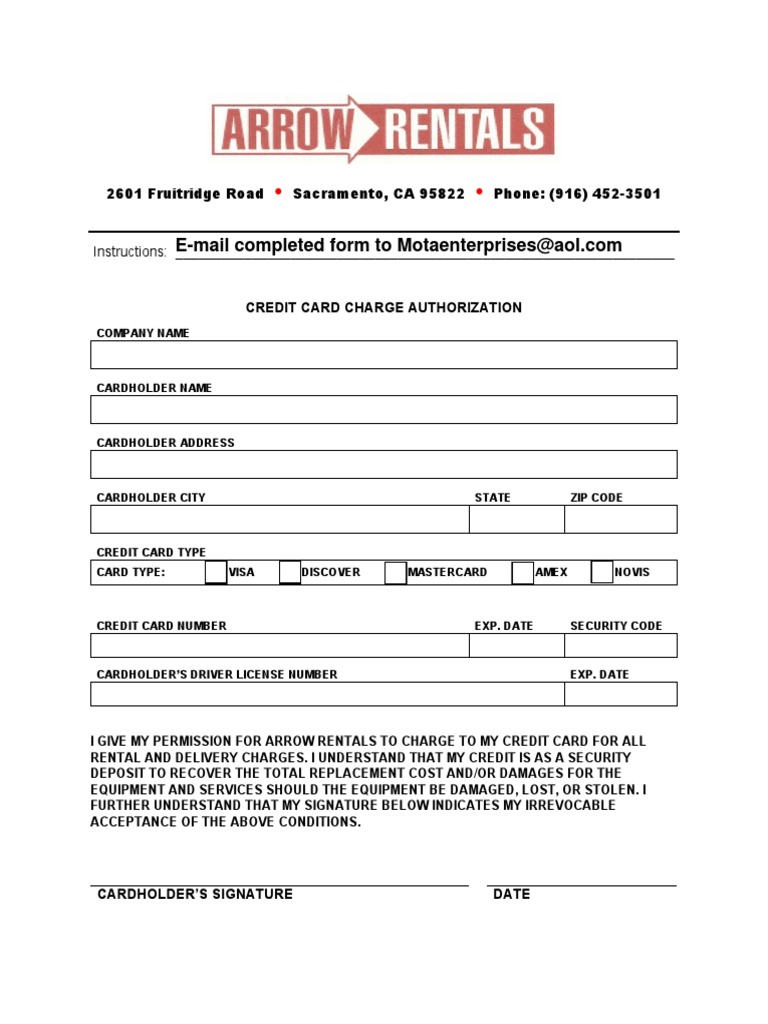 Arrow CC Form PDF | PDF