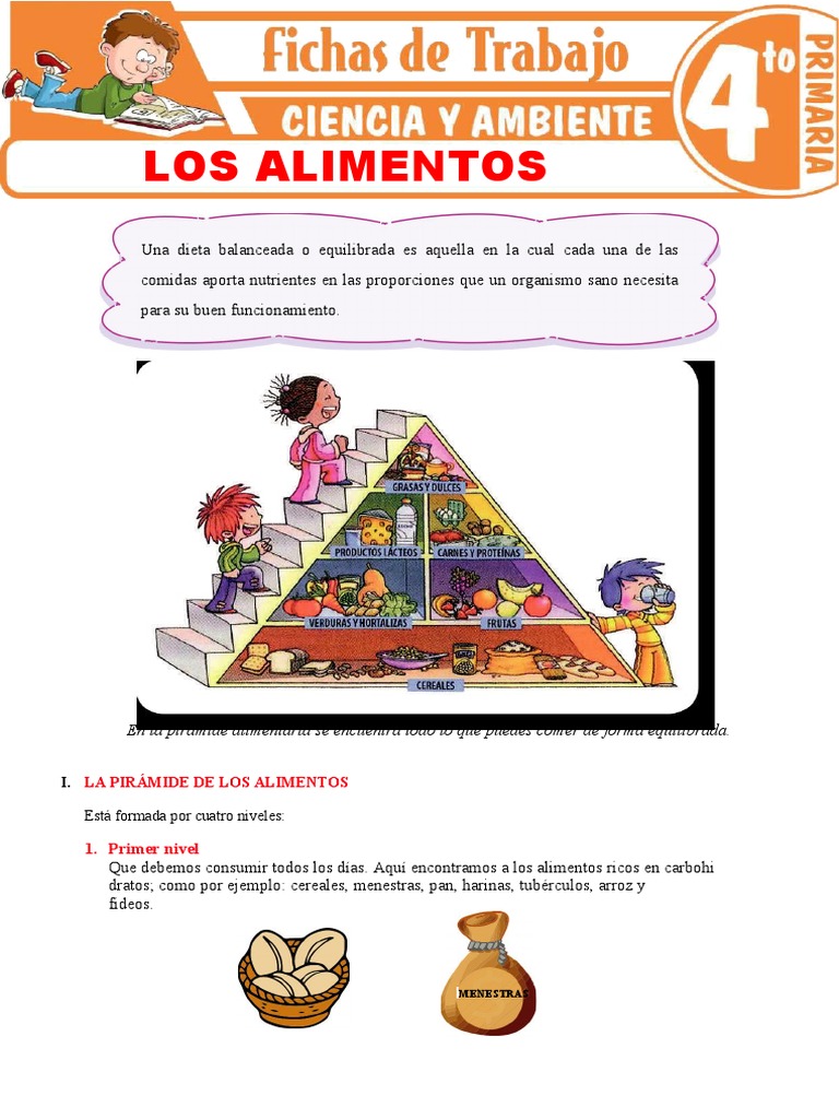 La Pirámide de Los Alimentos para Cuarto Grado de Primaria | PDF ...