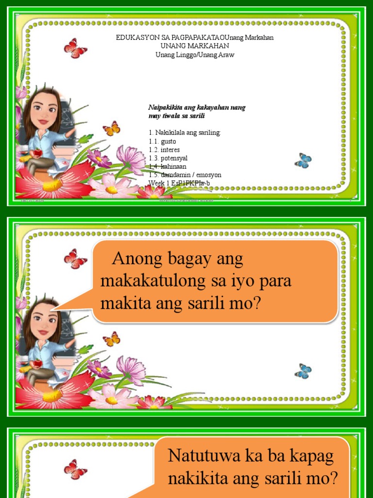 Week 1 Esp-Day 1-d5 New | PDF