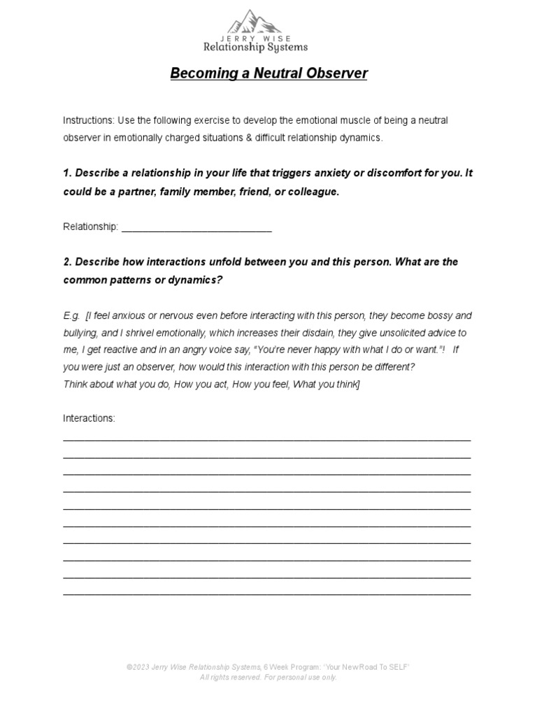 Becoming A Neutral Observer | PDF