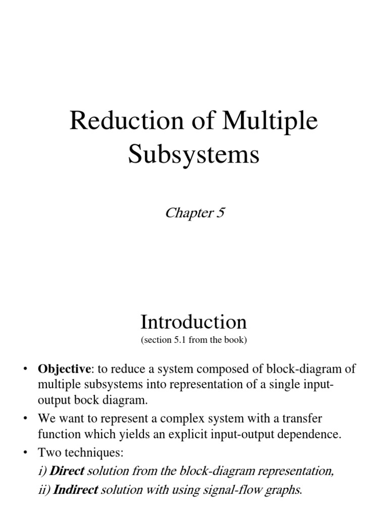 Reduction of Multiple Subsystems | PDF