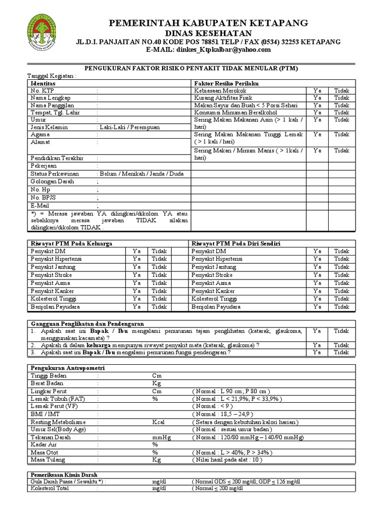 Format Pengukuran FR PTM | PDF