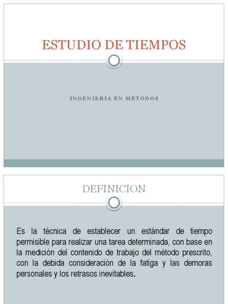 Estudio De Tiempos V Unidad Pdf Medición Hora