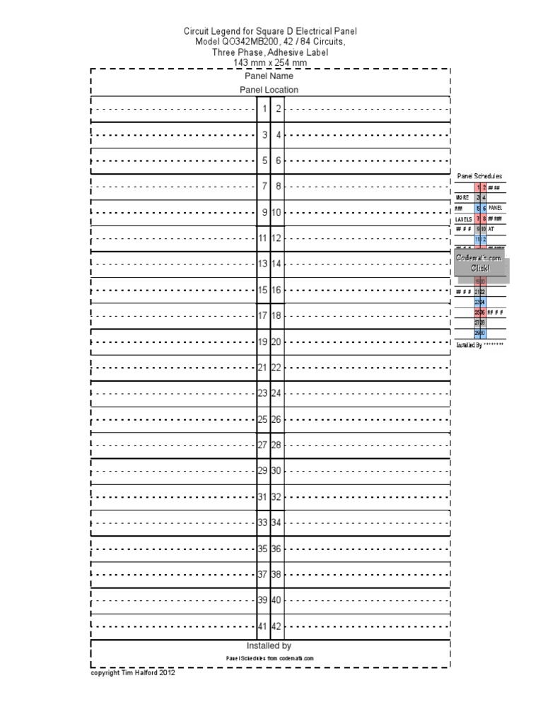 Electrical Panel Label Sheet | PDF