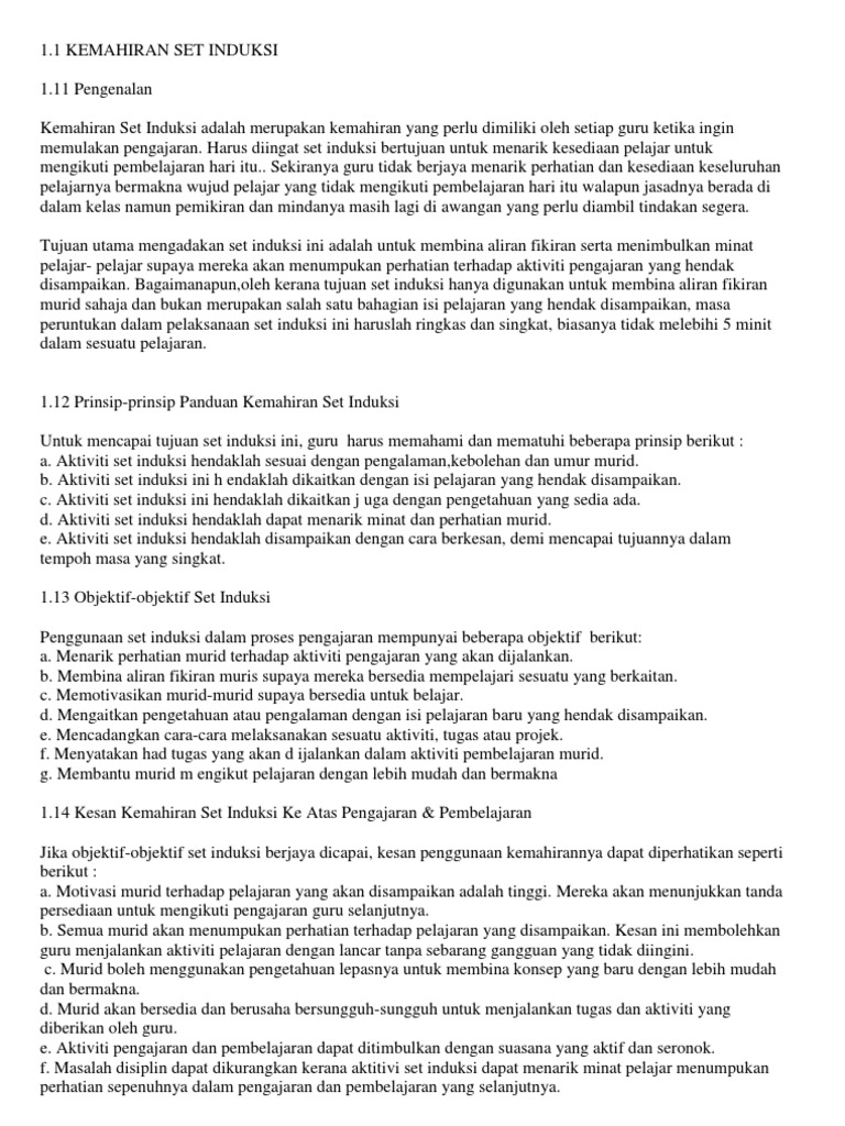 Definisi Set Induksi Dan Komponen | PDF