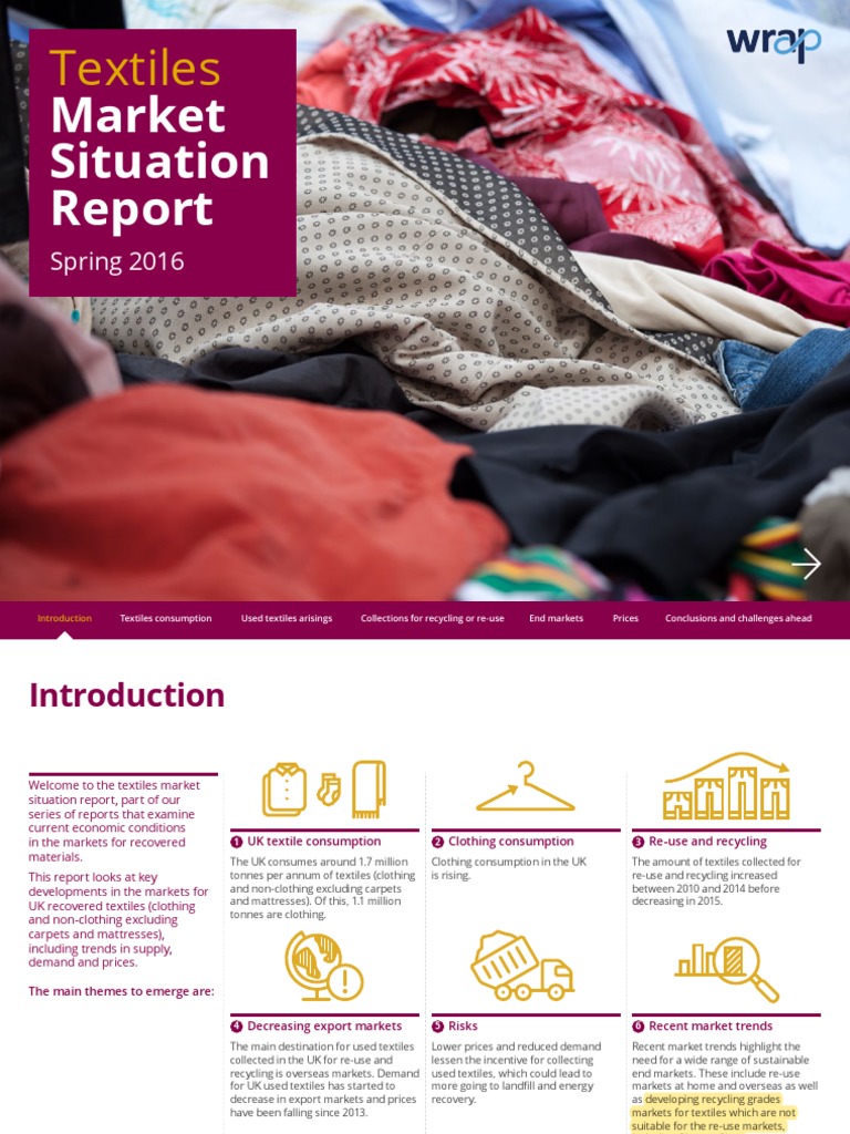 WRAP-Textiles Market Situation Report 2016 | PDF | Reuse | Clothing