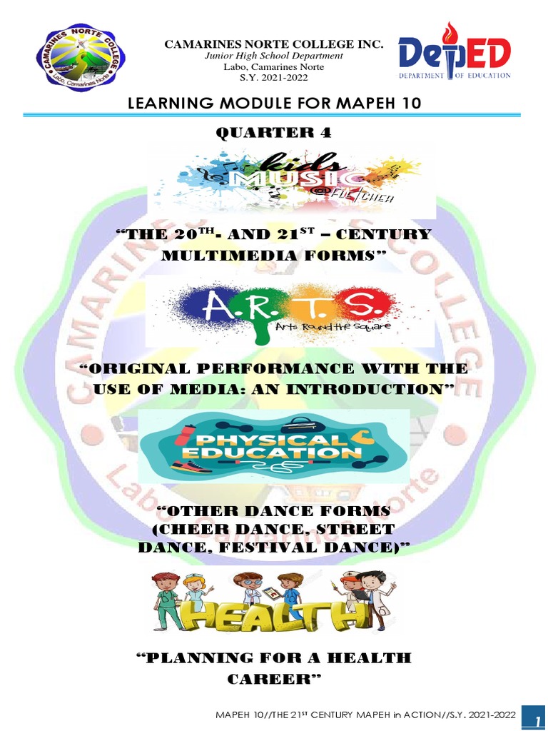 Mapeh 10 Module Q4 Sy 2021-22 | PDF