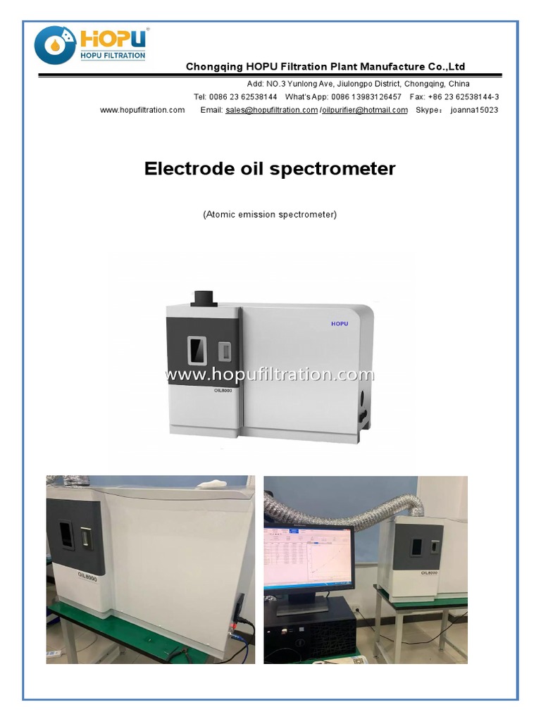 Electrode Oil Spectrometer HOPU | PDF | Spectroscopy | Spectrometer