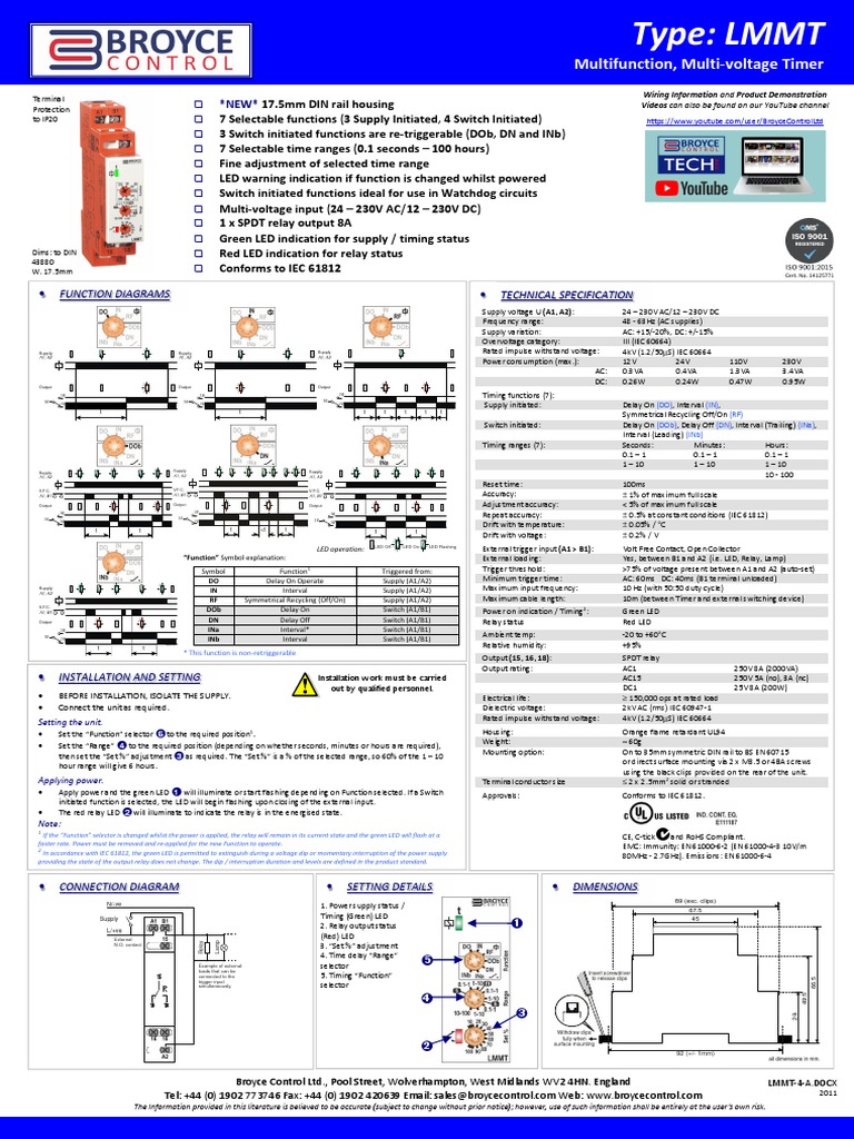 Timerelay-Broyce LMMT | PDF