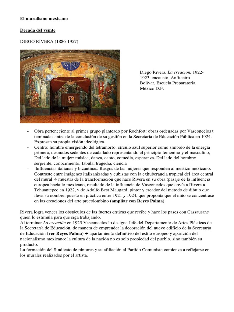 Muralismo Mexicano: Diego Rivera y su Legado | PDF | México | Vanguardia
