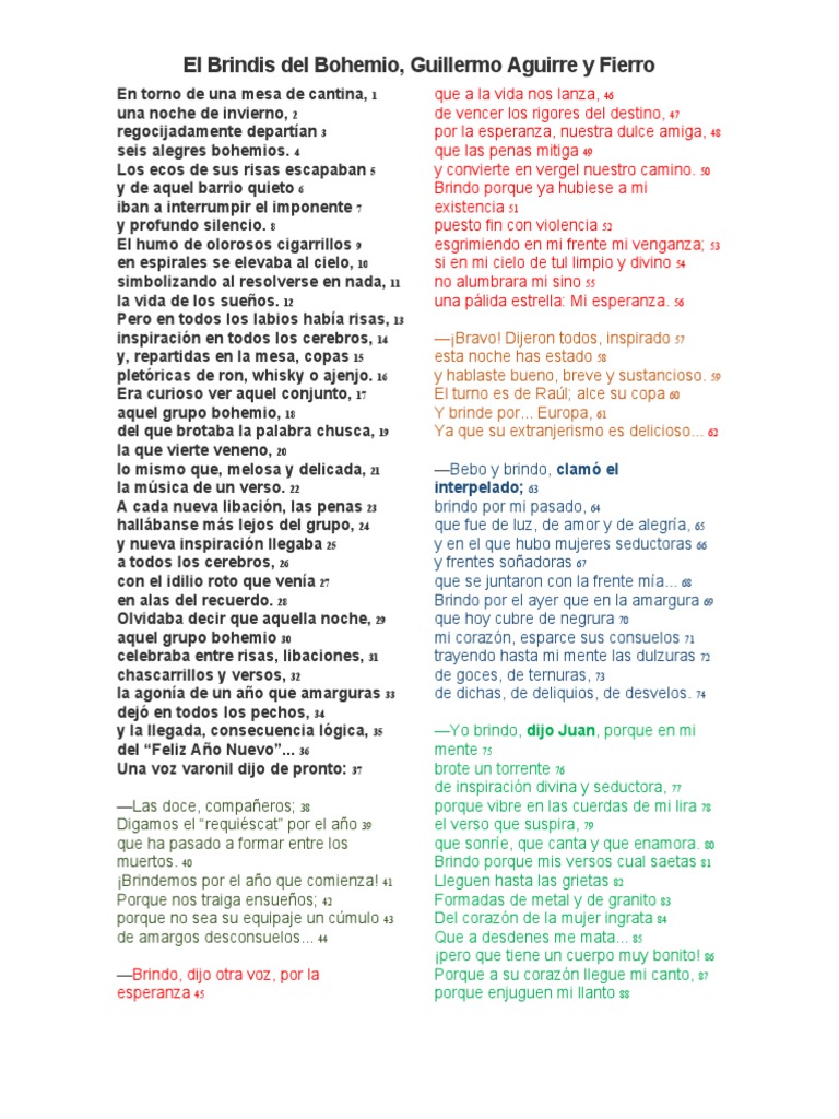 El Brindis Del Bohemio | PDF