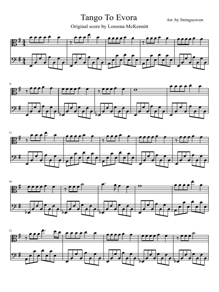 Tango To Evora For Viola Cello | PDF