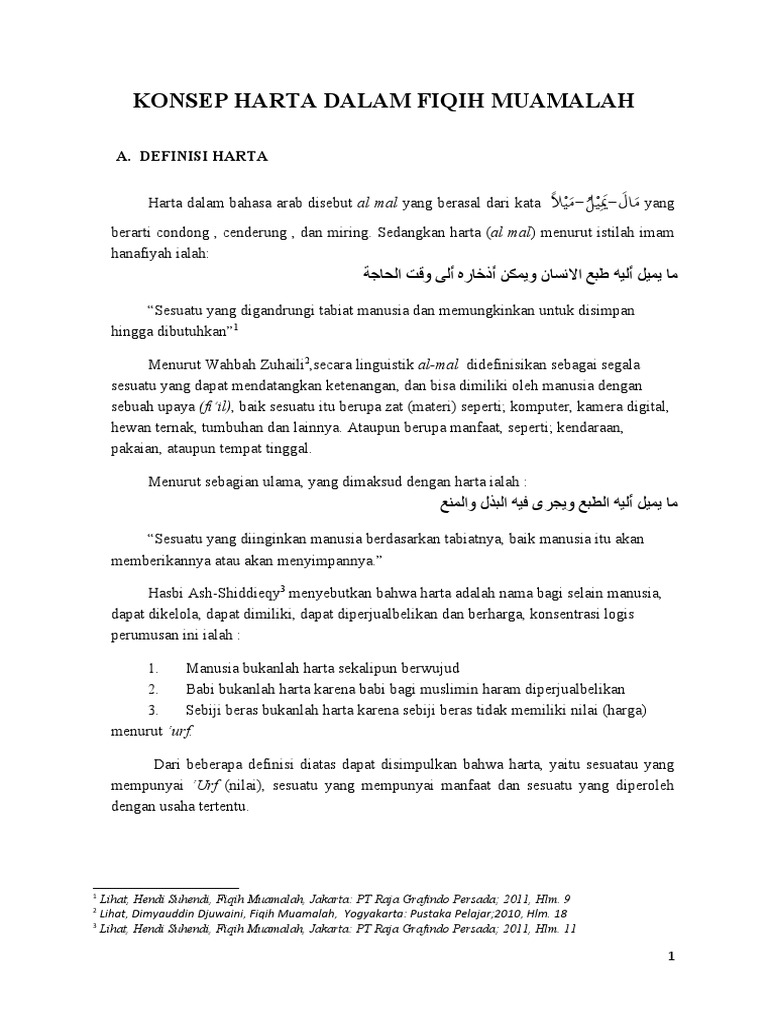 Konsep Harta Dalam Fiqih Muamalah - Isi Asli | PDF
