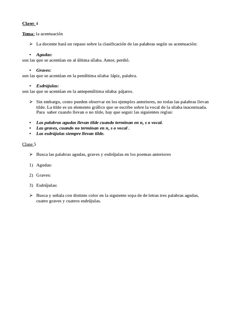 Lengua 5 La Acentuacion Hoja 3 | PDF | Artes del Lenguaje y ...