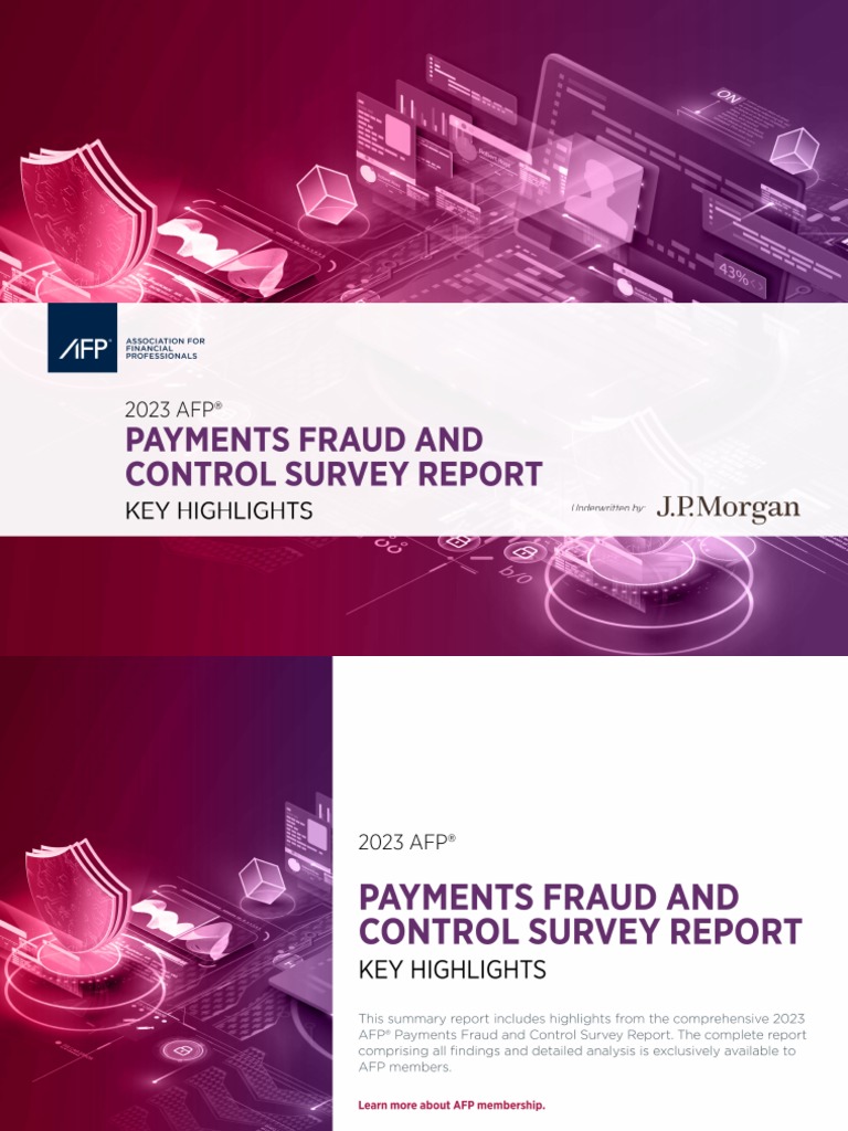 2023 AFP Payments Fraud and Control Survey Report by JP Morgan | PDF