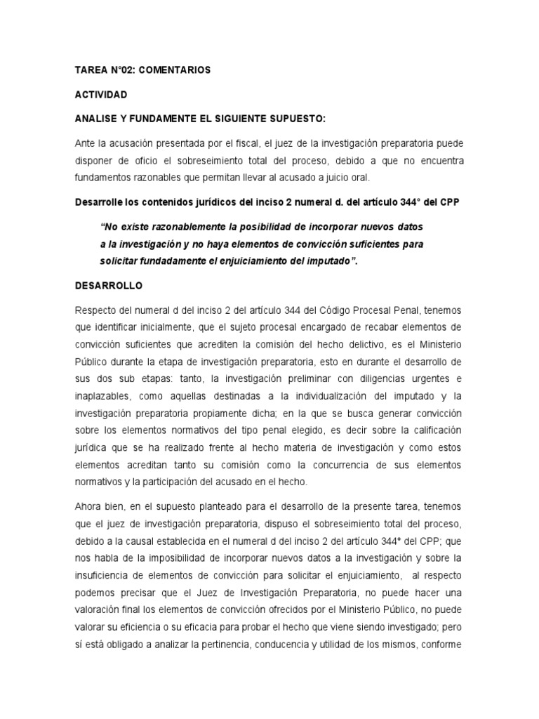Análisis del Art. 344 Inc. 2 CPP Perú | PDF | Fiscal | Ley procesal