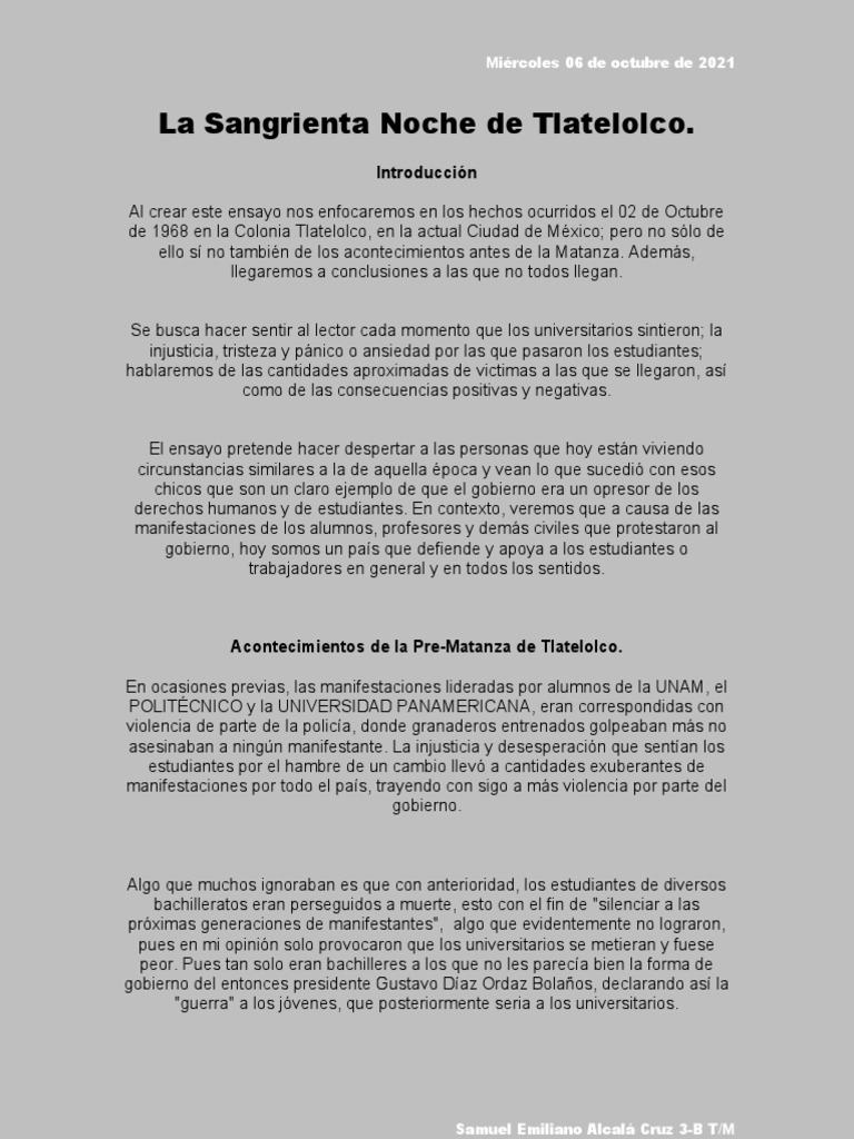 La Sangrienta Noche de Tlatelolco | PDF | México | Ciudad de México