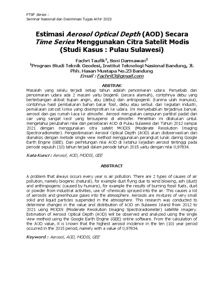 Estimasi+Aerosol+Optical+Depth+ (AOD) +Secara+Time+Series+Menggunakan+Citra+Satelit+Modis+ ...