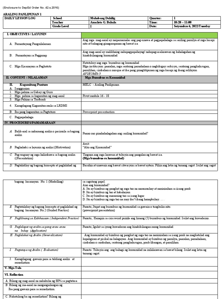 DLL - AP2 - Q1 - Week 3 - Day 2 | PDF