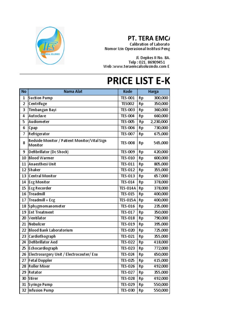Price List E-Catalog | PDF