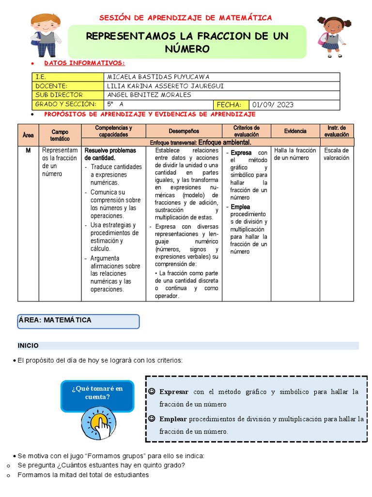 Sesión de Aprendizaje de Matemática 01-08-2023 | PDF | Matemáticas | Matemática Elemental