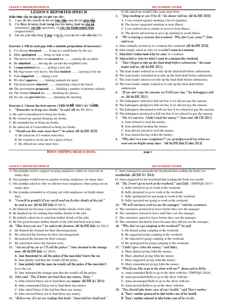 Reported Speech | PDF