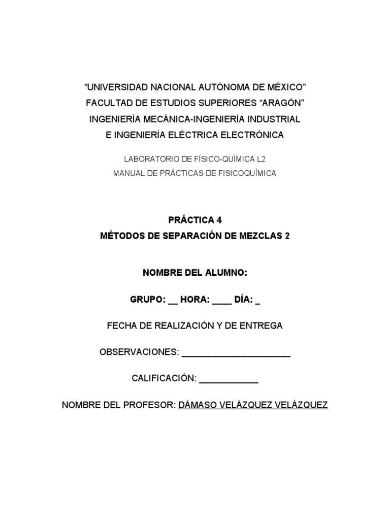 FQ - Práctica 4 | PDF