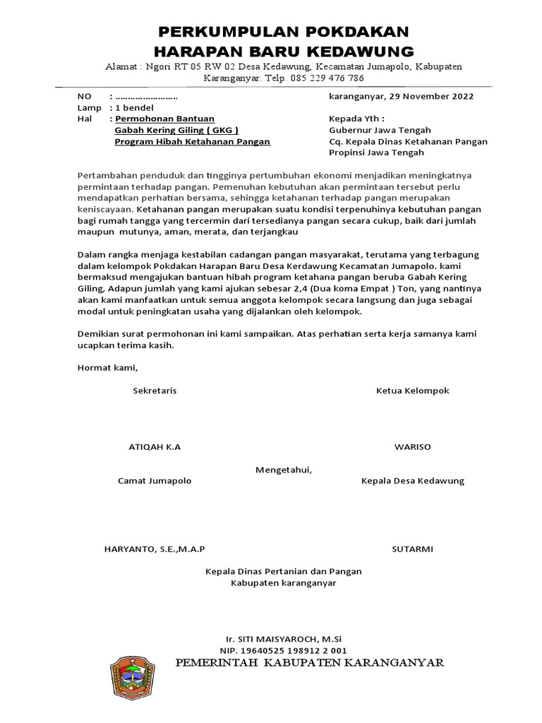 Proposal Pokdakan Harapan Baru Kedawung | PDF
