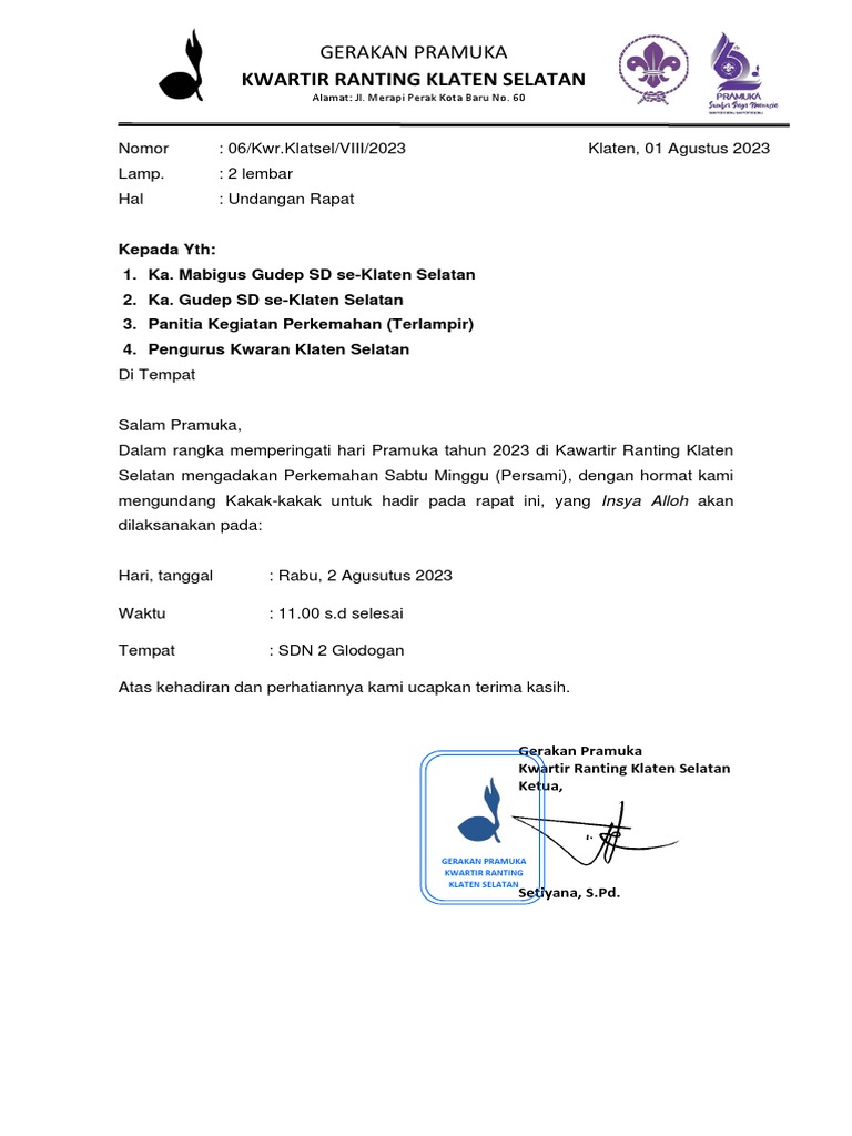 Undangan Rapat Persami | PDF