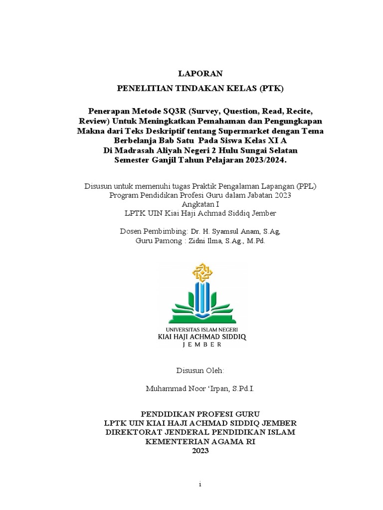 Laporan PTK 2023 Lengkap | PDF