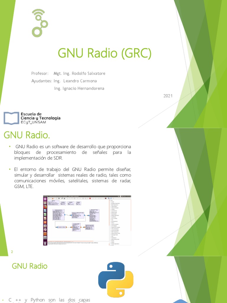 GNU Radio (GRC) : Profesor: Mgt. Ing. Rodolfo Salvatore Ayudantes: Ing ...