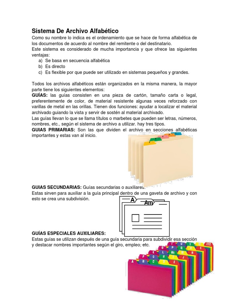 Sistema de Archivo Alfabetico | PDF | Archivo de computadora | Business