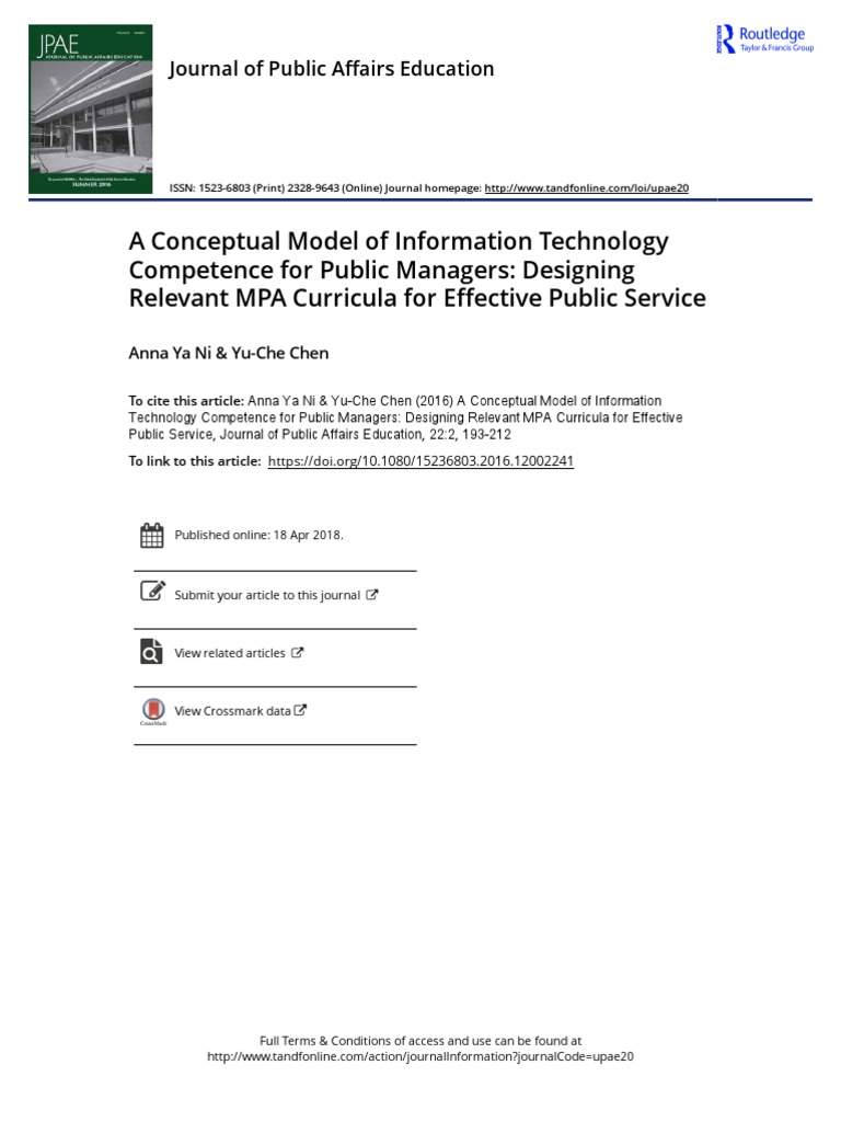 IT Competence Model for Public Managers | PDF | Competence (Human ...