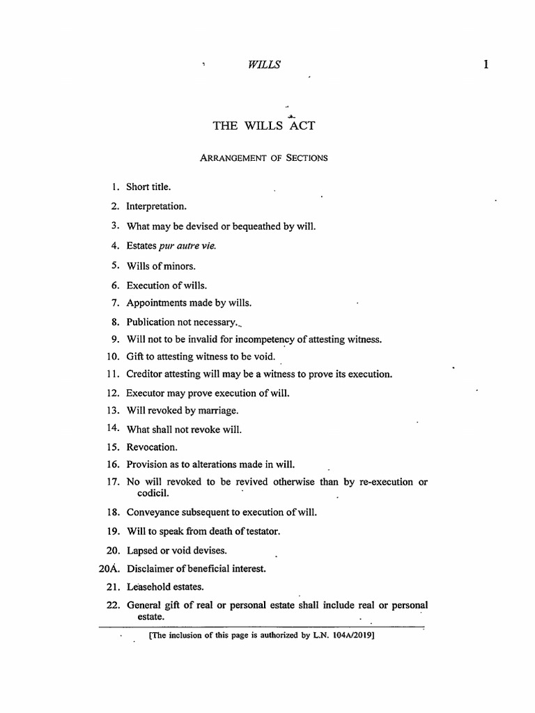 The Wills Act | PDF