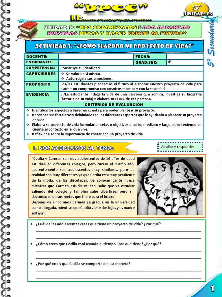 5° DPCC - Actv.03-Unid.5 2023 | PDF | Evaluación