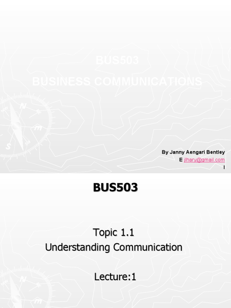 Bus503 Lecture 1 Understanding Communication | PDF | Career & Growth | Social Science