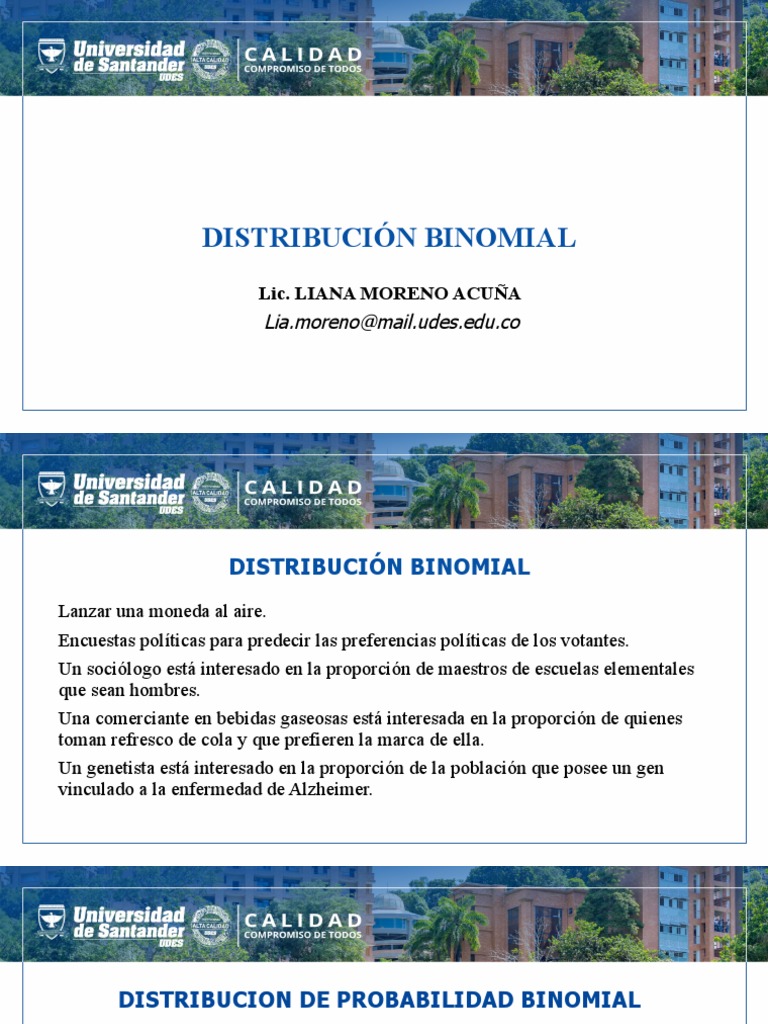 Distribucion de Probabilidad Binomial - I | PDF | Probabilidad | Probabilidades y estadísticas