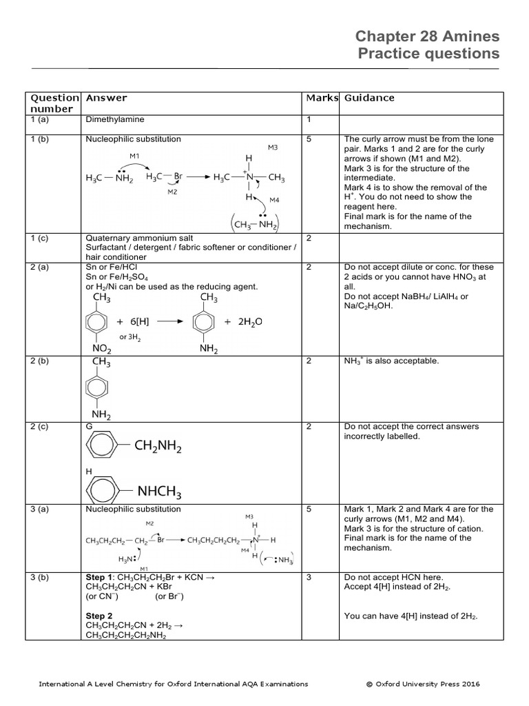 AQA A Level Chem CH28 Practice Question Answers | PDF