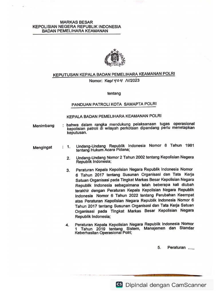 Panduan Patroli Kota Samapta Polri Pdf