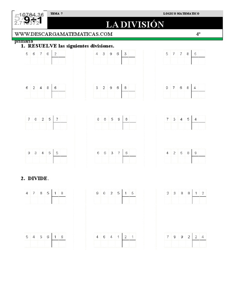 07 La División Cuarto de Primaria | PDF