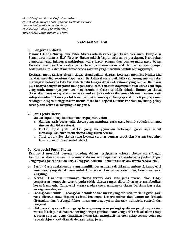 Gambar Sketsa | PDF