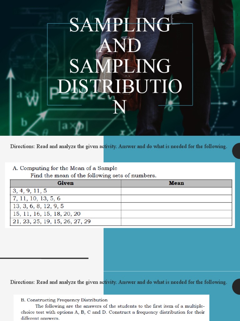 LESSON 3.5-Sampling and Sampling Distribution | PDF | Teaching Methods & Materials | Science ...