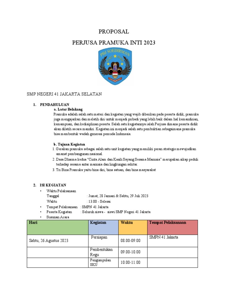 PROPOSAL PATUSCA 2023 (C) | PDF