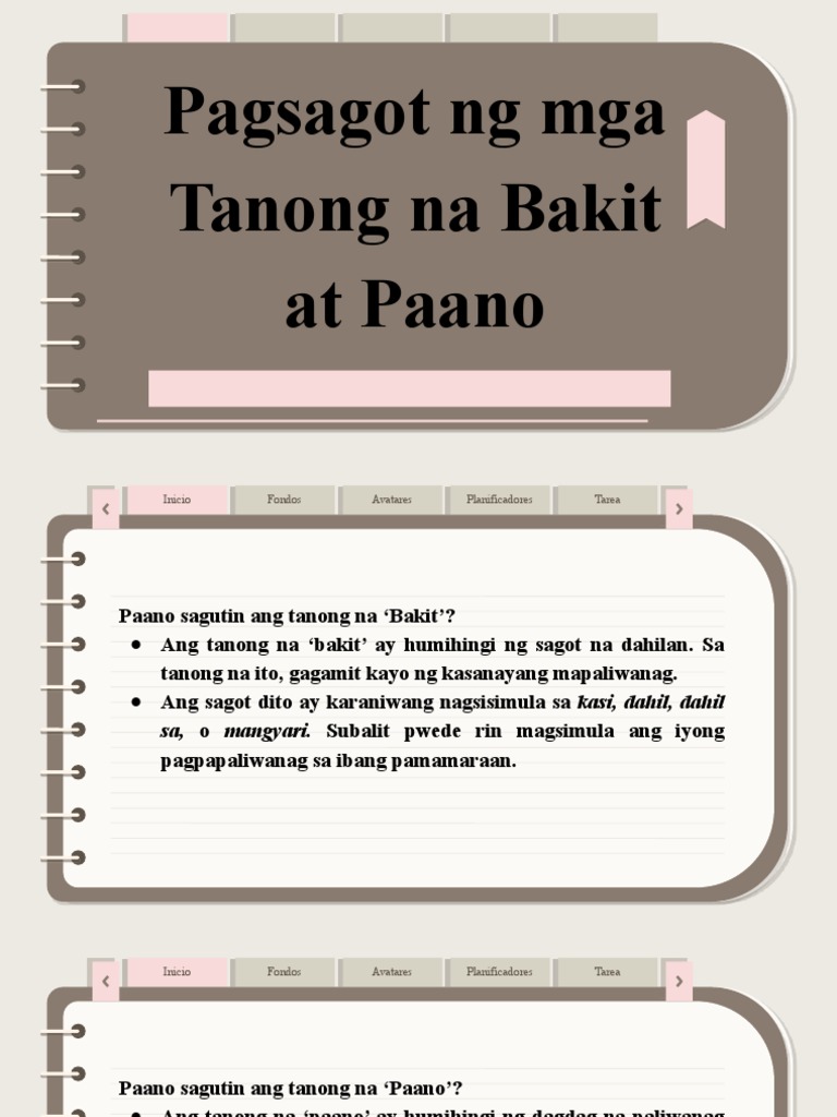 Pagsagot NG Mga Tanong Na Bakit at Paano | PDF