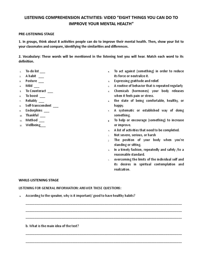 Listening Comprehension Activities - Video 8 Things You Can Do To ... Listening Comprehension Activities - Video 8 Things You Can Do To ...