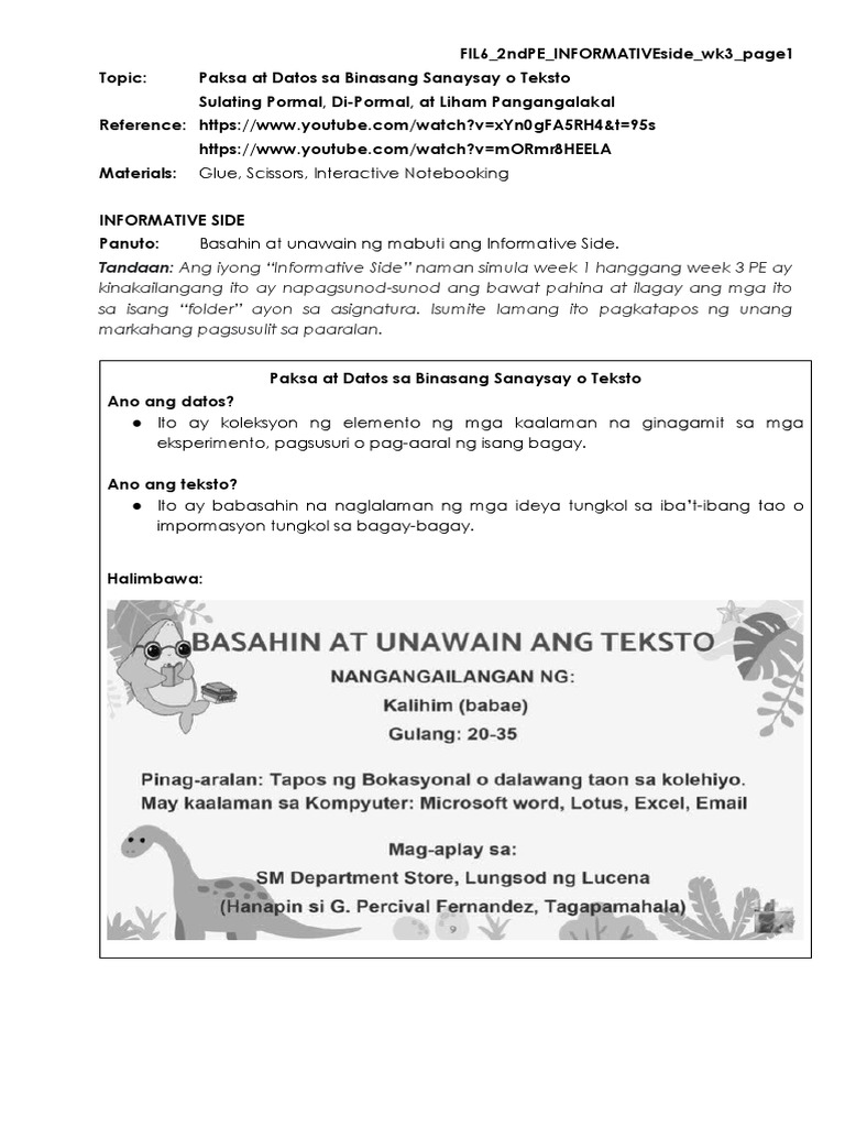FIL6 2ndPE NB Wk3 | PDF