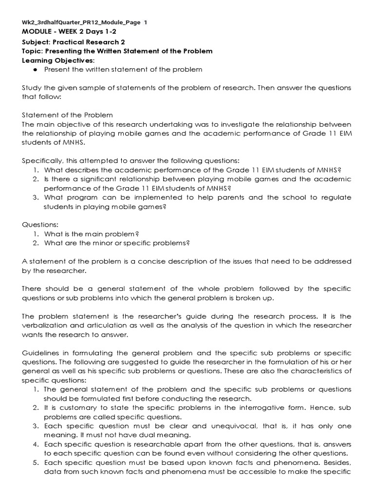 PR2 FInals Wk2 Module | PDF | Question | Literacy