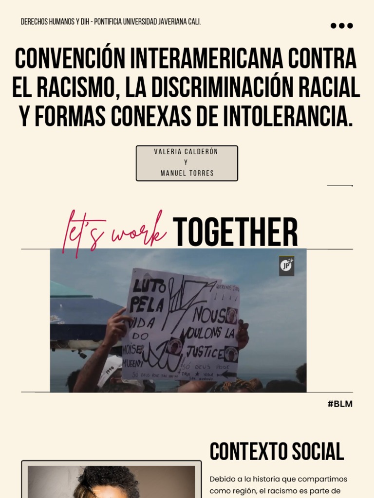Convención Interamericana Contra El Racismo, La Discriminación Racial y Formas Conexas de ...