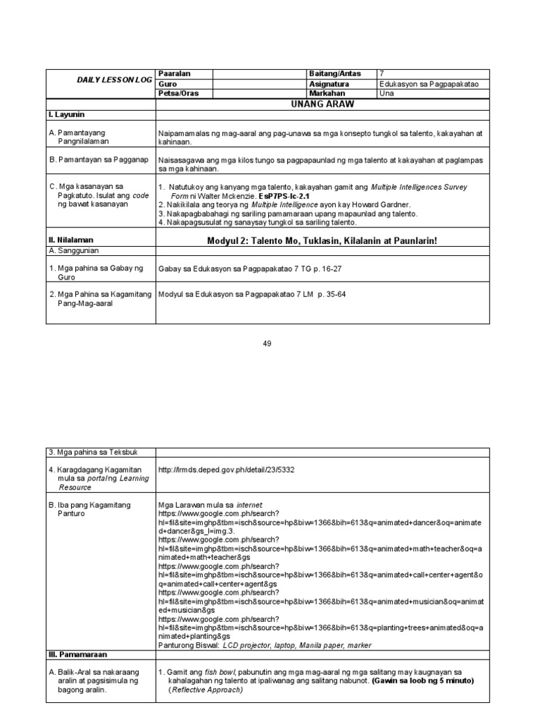 EsP DLL 7 Mod 2 Diane R. Fajardo Cotta NHS | PDF